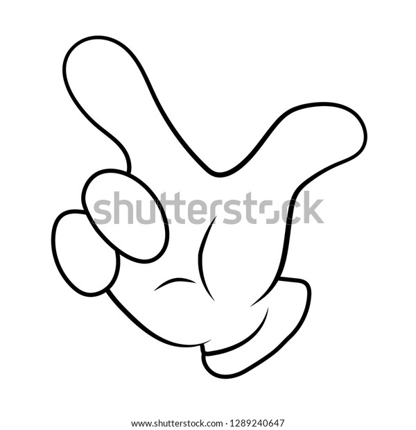 Editable Outline Cartoon Hand Vector Modern Stock Vector (Royalty Free ...