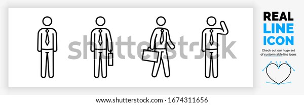 Editable Real Line Icon Set Whole Stock Vector (Royalty Free ...