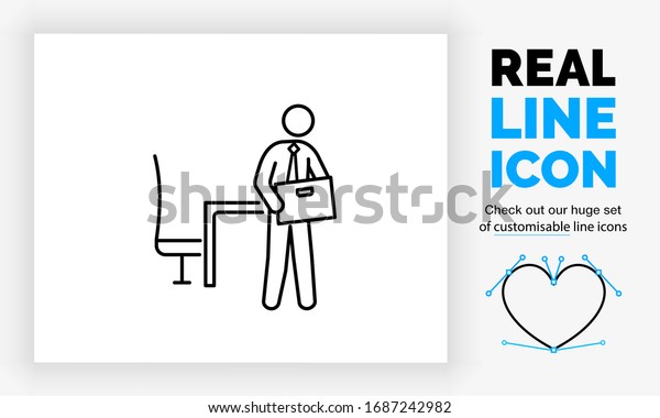 Editable Real Line Icon Stick Figure Stock Vector (Royalty Free) 1687242982