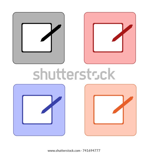 Editable Square Notepad Icon Colors Black Stock Vector (Royalty Free ...