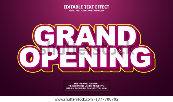 Editable Text Effect Style Grand Opening Stock Vector (Royalty Free ...