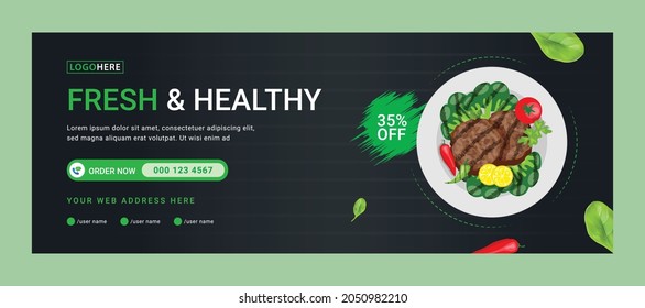 Editable Timeline Cover Banner Template Design Stock Vector (Royalty ...