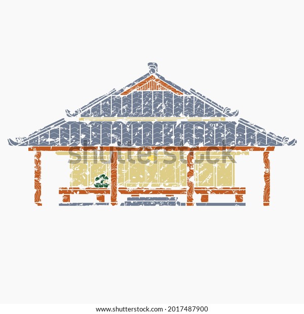 Editable Traditional Japanese House Vector Illustration Stock Vector ...