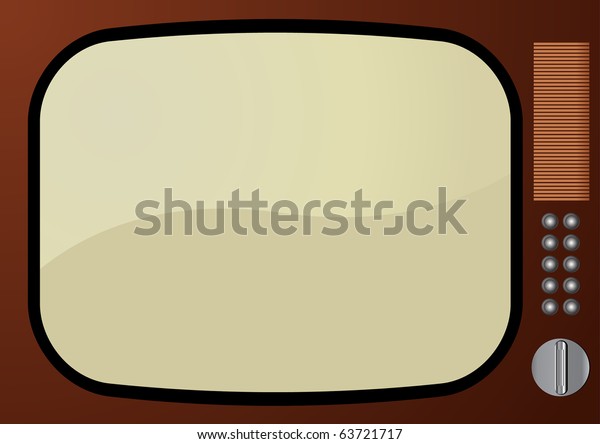 Editable vector background - retro style TV illustration