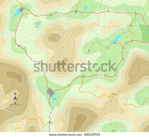 Editable Vector Illustration Generic Map Showing: เวกเตอร์สต็อก (ปลอด ...