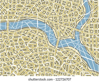 Editable Vector Illustration Generic Street Map Stock Vector (Royalty ...