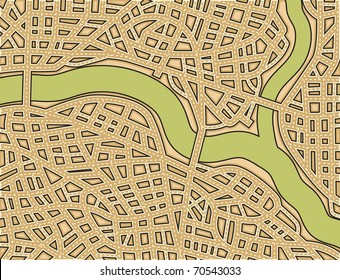 Editable Vector Illustration Generic Street Map Stock Vector (Royalty ...