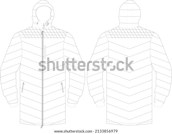 Editable Vector Parka Jacket Sportswear Apparel Stock Vector (Royalty ...