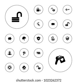 Editable Vector Safe Icons Pig Key Stock Vector (Royalty Free ...