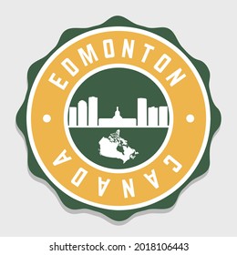 Edmonton Ab Canada Badge Map Vector Stock Vector (Royalty Free ...