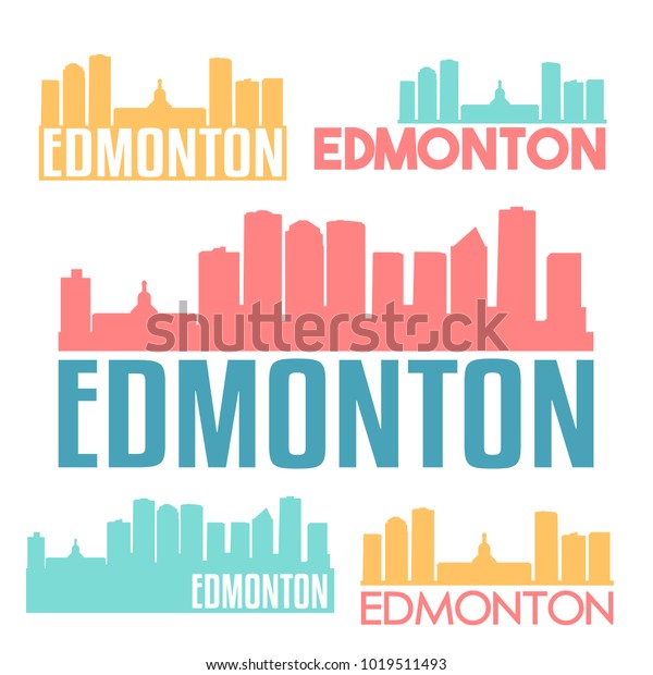 Edmonton Canada Flat Icon Skyline Vector Stock Vector (Royalty Free ...