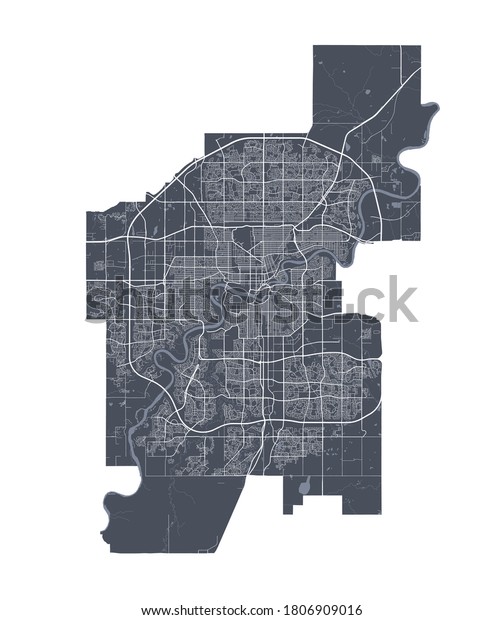 Edmonton Map Detailed Vector Map Edmonton Stock Vector (Royalty Free ...
