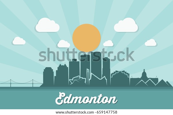 Edmonton Skyline Canada Vector Illustration Stock Vector (Royalty Free ...