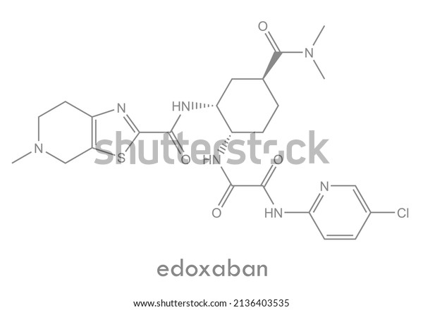 Edoxaban Structure Anticoagulant Drug Molecule Used: เวกเตอร์สต็อก ...