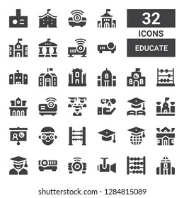 Educate Icon Set Collection 32 Filled Stock Vector (Royalty Free ...