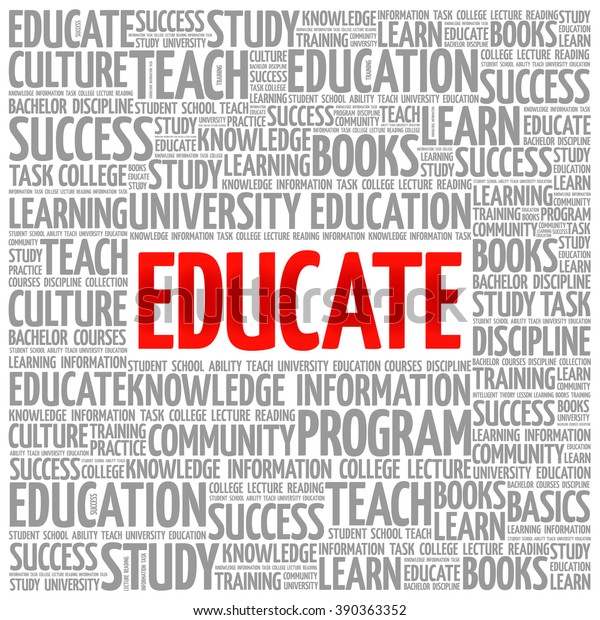 Educate Word Cloud Education Concept Background Stock Vector (Royalty ...
