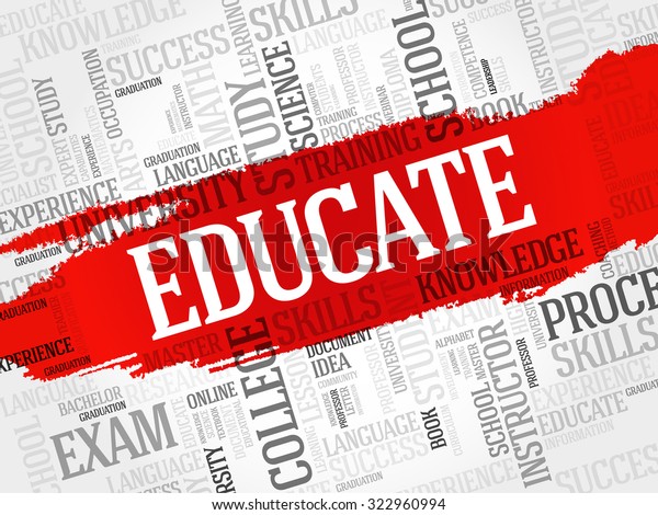 Educate Word Education Collage Stock Vector (Royalty Free) 322960994 ...
