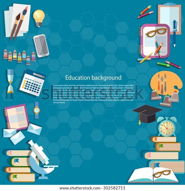 Education Background Back School University College Stock Vector ...