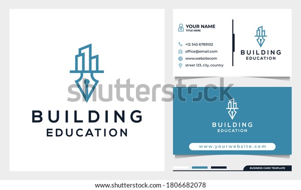 Education Building Logo Design Concept Business Stock Vector (Royalty ...