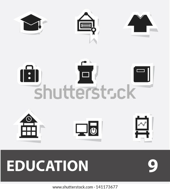 Education Cartoon Iconsvector Stock Vector (Royalty Free) 141173677 ...