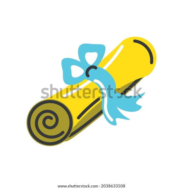 Education Certificate Roll Icon Isolated Stock Vector (Royalty Free ...
