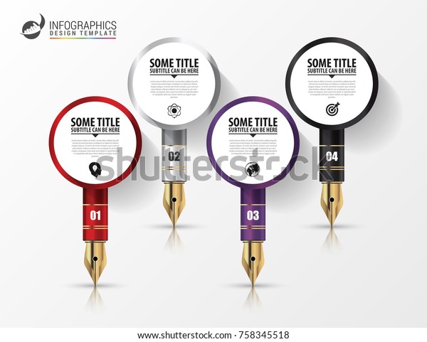 Education Concept Infographics Design Template Pen Stock Vector ...