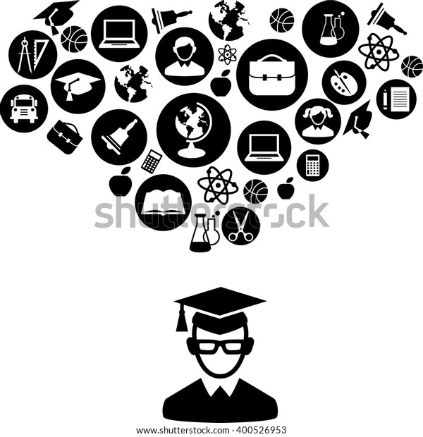 Education Concept the Concept Learning Silhouette Stock Vector (Royalty ...