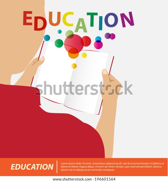 Education Concept Open Book Vector Illustration Stock Vector (Royalty ...