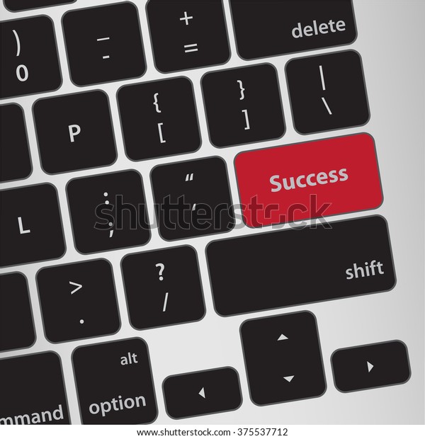 Education Concept Success On Computer Keyboard Stock Vector (Royalty ...