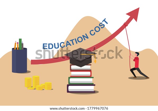 Education Cost Vector Concept Male Student Stock Vector (Royalty Free ...