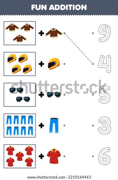 Education Game Children Fun Addition Cartoon Stock Vector (Royalty Free ...