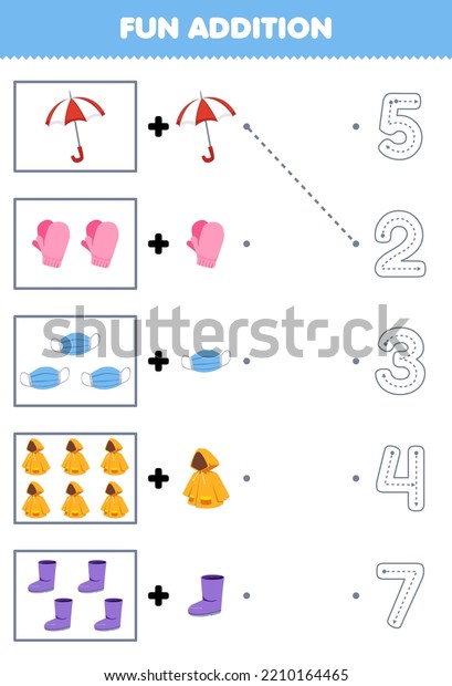 Education Game Children Fun Addition Cartoon Stock Vector (Royalty Free ...