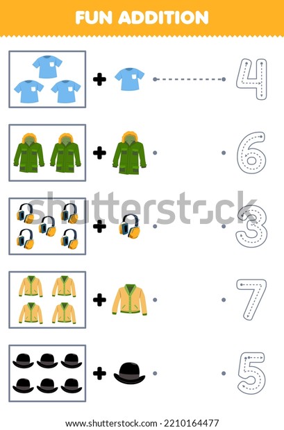 Education Game Children Fun Addition Cartoon Stock Vector (Royalty Free ...