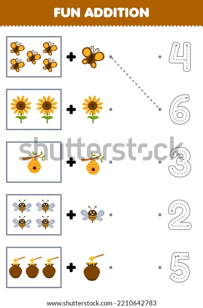 Education Game Children Fun Addition Cartoon Stock Vector (Royalty Free ...