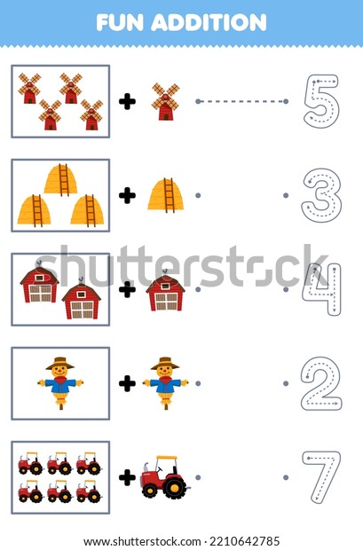 Education Game Children Fun Addition Cartoon Stock Vector (Royalty Free ...