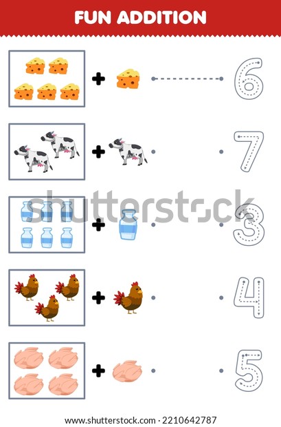 Education Game Children Fun Addition Cartoon Stock Vector (Royalty Free ...