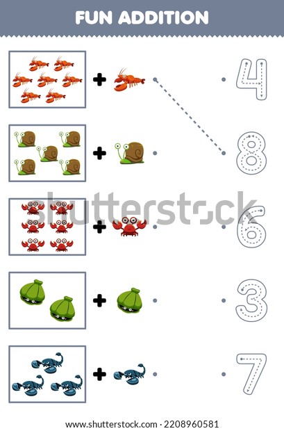 Education Game Children Fun Counting Add Stock Vector (Royalty Free ...