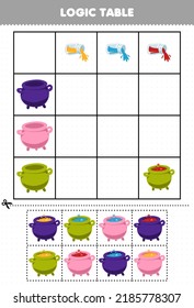 Education Game Children Logic Table Cauldron Stock Vector (Royalty Free ...