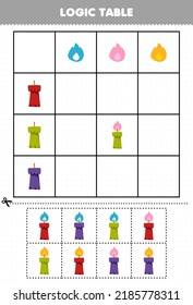 Education Game Children Logic Table Fire Stock Vector (Royalty Free ...