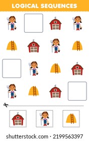 Education Game Children Logical Sequences Kids Stock Vector (Royalty ...