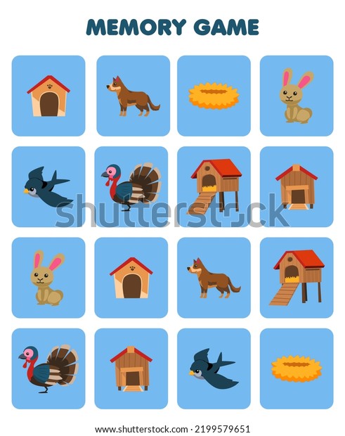 Education Game Children Memory Find Similar Stock Vector (Royalty Free ...