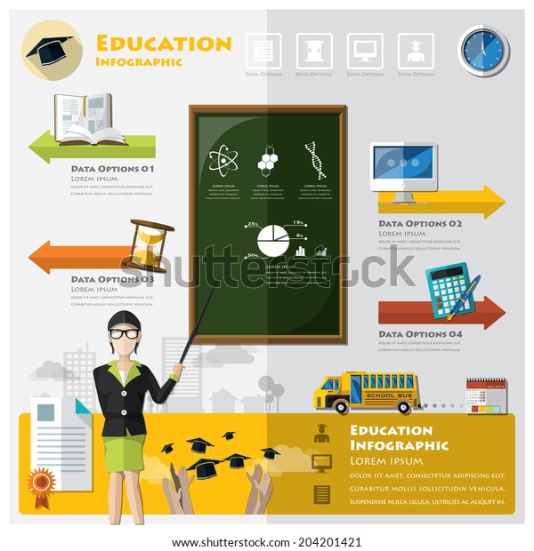 Education Graduation Learning Infographic Design Template Stock Vector ...