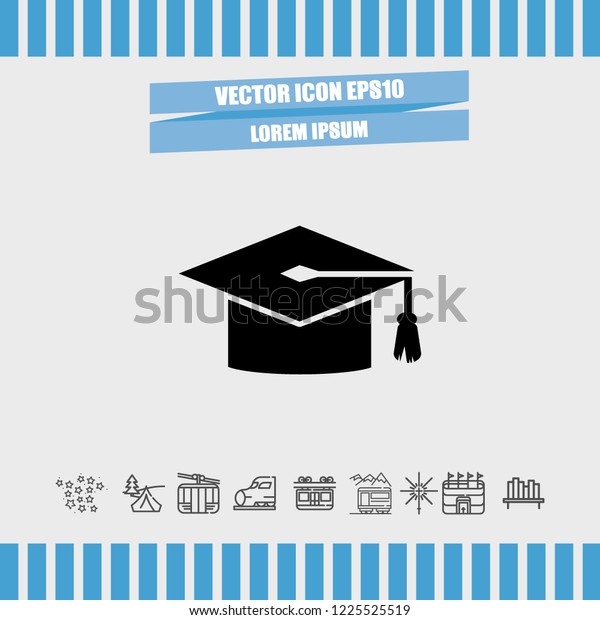Education Hat Icon Vector Stock Vector (Royalty Free) 1225525519 ...