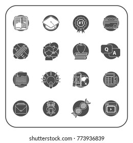 Education Icon Set Grey Stock Vector (Royalty Free) 773936839 ...