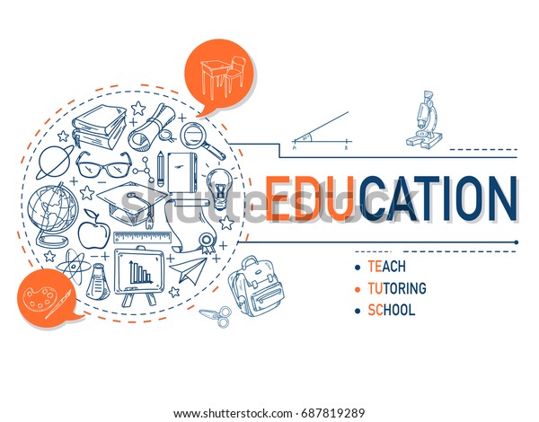 Education Icons Collection Illustration Designvector Stock Vector ...