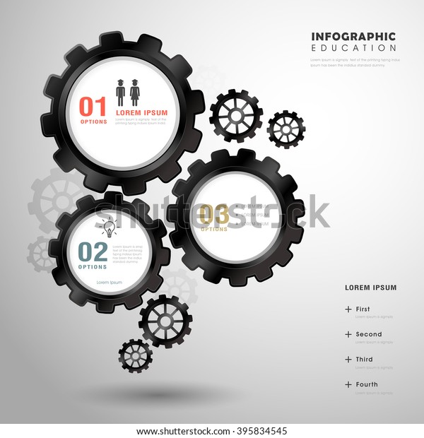 Education Infographic Template Design Cogs Element Stock Vector ...