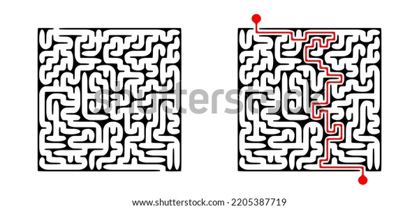 Education Logic Labyrinth Line Black Square Stock Vector (Royalty Free ...