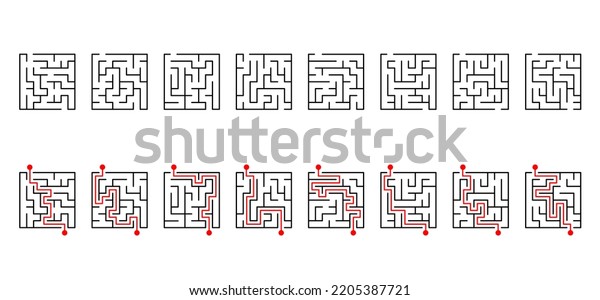 Education Logic Labyrinth Line Route Black Stock Vector (Royalty Free ...