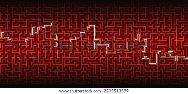 Education Logic Labyrinth Line Route Black Stock Vector (Royalty Free ...