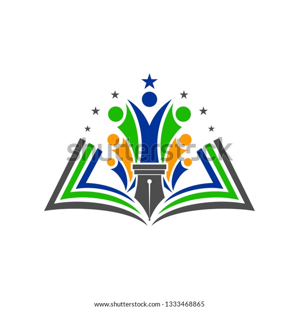 Education Logo Open Book School University Stock Vector (Royalty Free ...